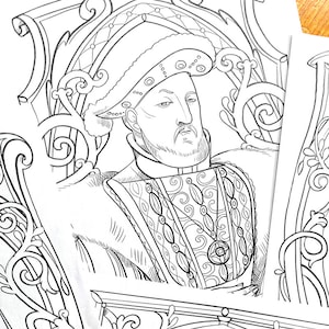King Henry VIII and His Wives - 7 Coloring Pages Ready to Download PDF ...