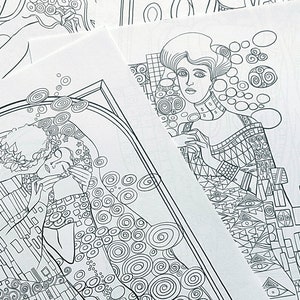 Klimt BUNDLE I - 5 Coloring Pages - Gustav Klimt and Mrs Peggotty ...