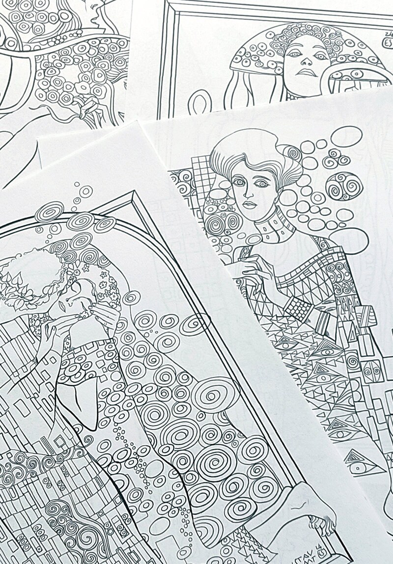 Klimt BUNDLE I - 5 Coloring Pages - Gustav Klimt and Mrs Peggotty ...