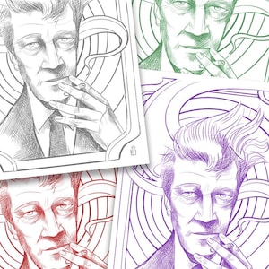 David Lynch Coloring Page - Instant Download - Printable Illustration ...
