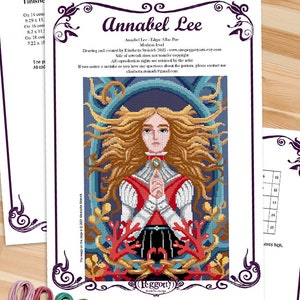 Cross Stitch Stitch Pattern edgar Allan Poe Annabel Lee PDF Instant Download - Etsy Canada