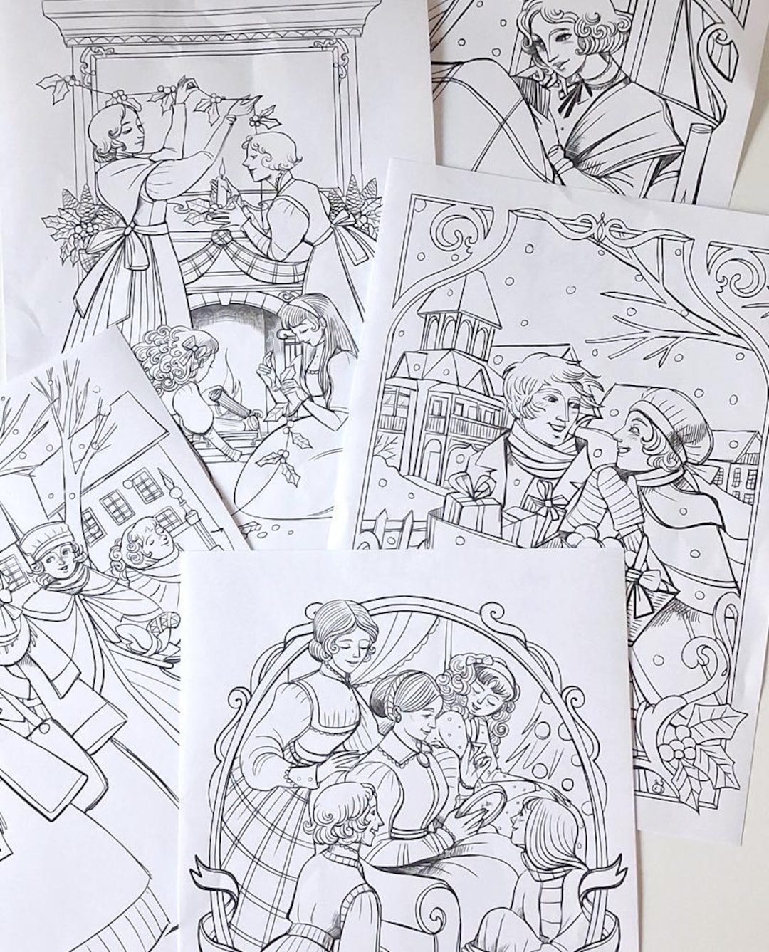 Little Women Christmas Coloring Book PDF 5 Pages- "little Women" Meg ...