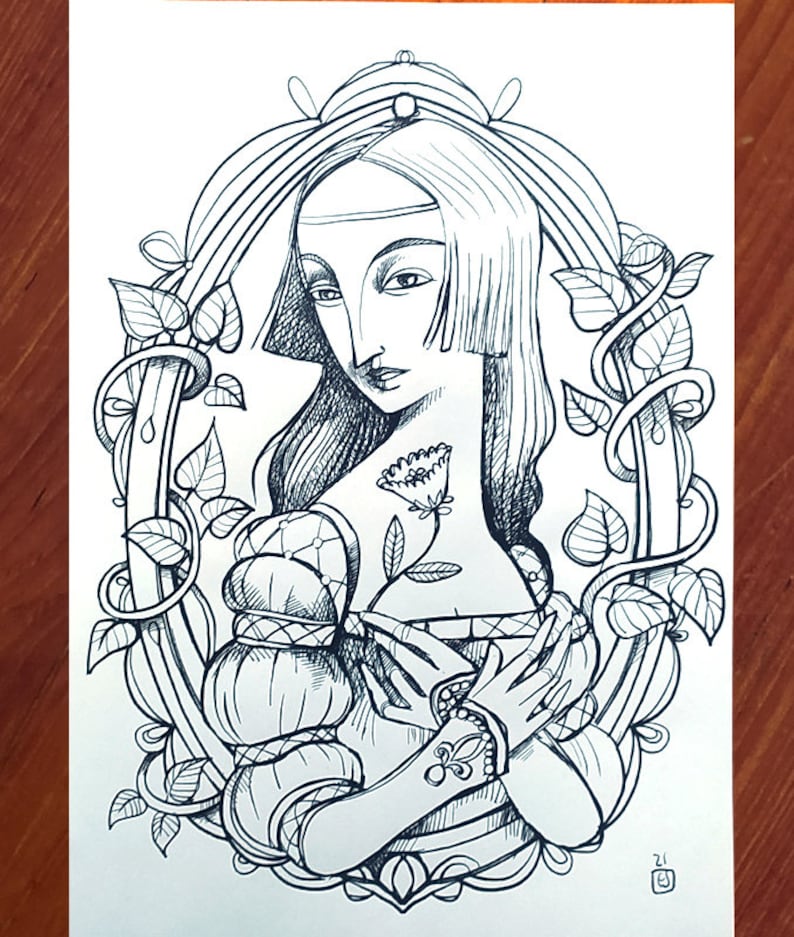 Coloring Pages Tristan and Iseult instant Download 2 - Etsy
