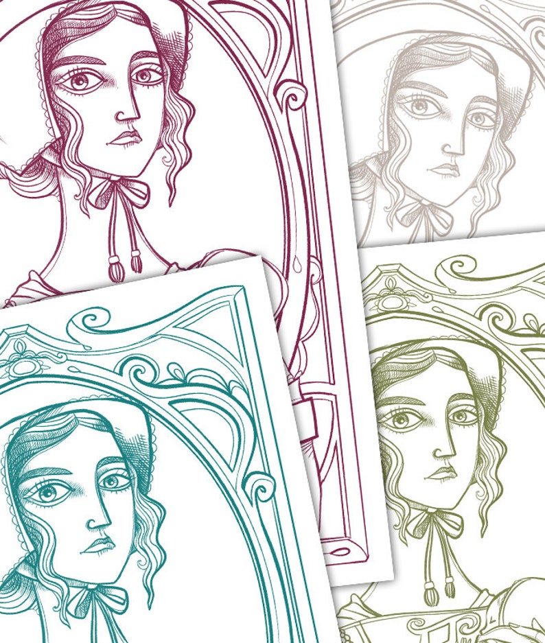 Coloring Page - Hester Prynne and Pearl - the Scarlet Letter ...