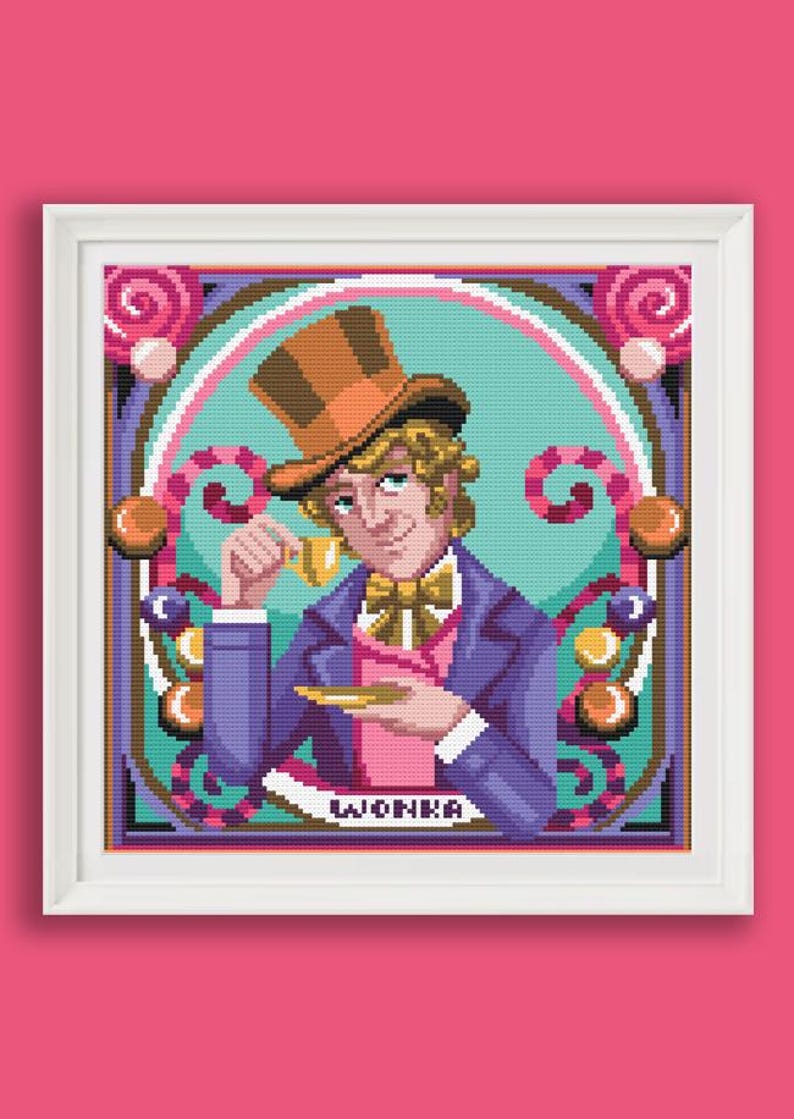 Cross Stitch Pattern PDF - Willy Wonka - Gene Wilder Portrait - Ready ...