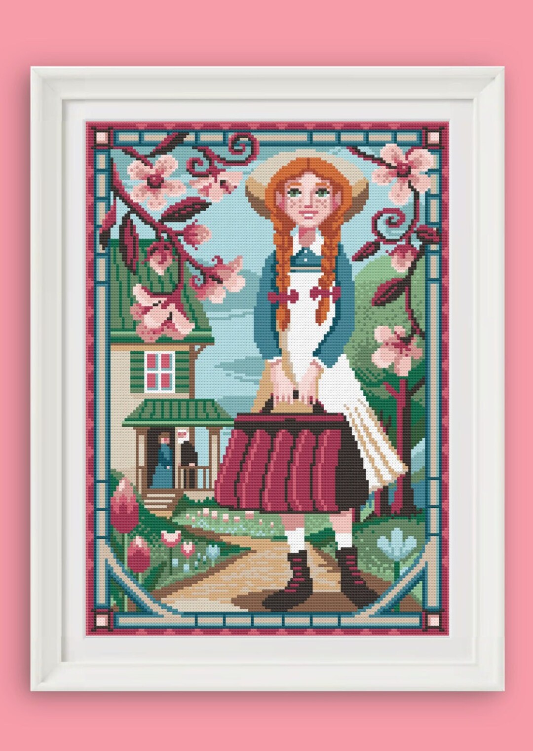 Cross Stitch Pattern in Colors and Black and White - Anne of Green ...