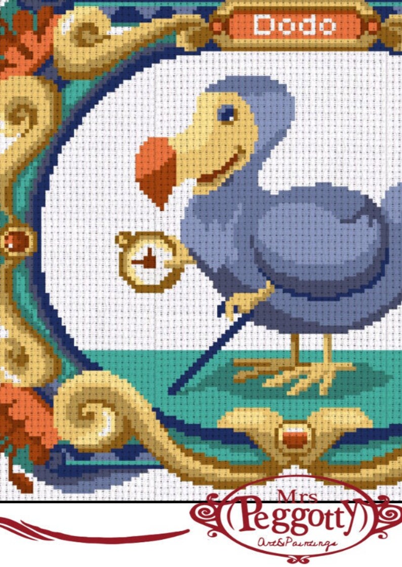 COUNTED STITCH Pattern dodo Alice in Wonderland Lewis - Etsy