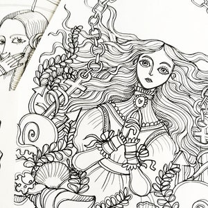 Coloring Page - Annabel Lee - Edgar Allan Poe - Instant Download ...