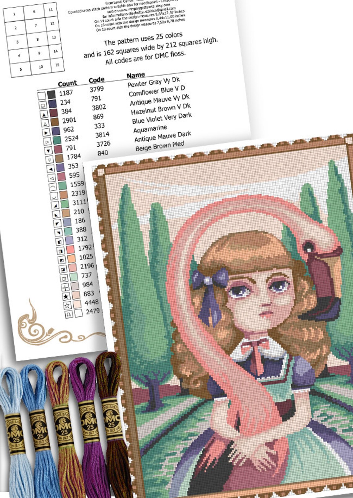 Cross Stitch the WONDERLAND BUNDLE 5 Patterns From Alice | Etsy