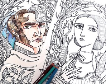 Coloring Page PDF jane Eyre Charlotte Bronte Instant | Etsy