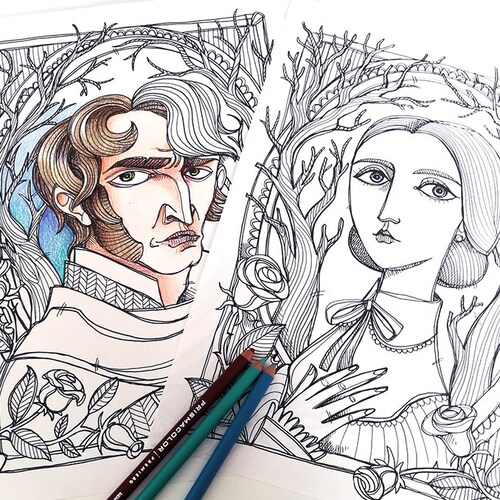 Coloring Page PDF jane Eyre Charlotte Bronte Instant - Etsy
