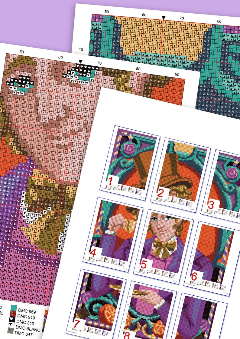Cross Stitch Pattern PDF - Willy Wonka - Gene Wilder Portrait - Ready ...