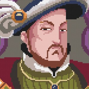 Cross Stitch Pattern PDF - King Henry VIII - Diamond Painting/ DMC ...
