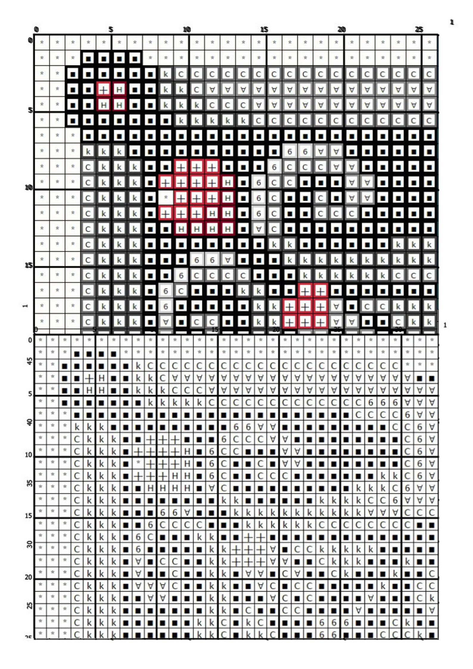 Dracula Cross Stitch Pattern Colors and Black and White PDF - Etsy