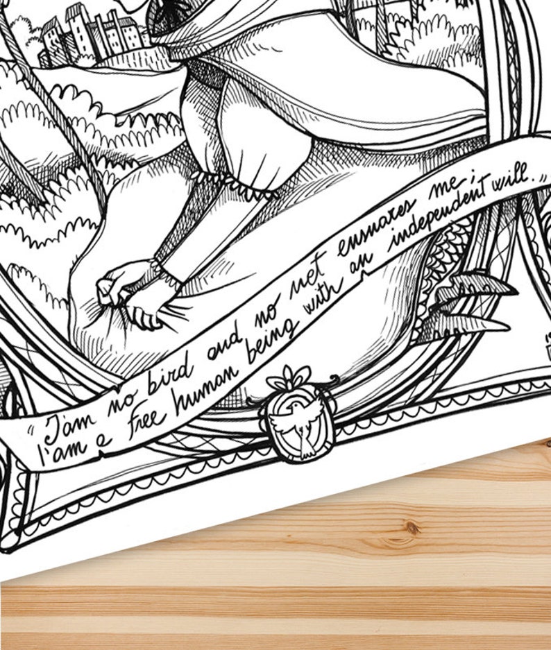 Coloring Page PDF -jane Eyre Escape- Charlotte Bronte - Instant ...