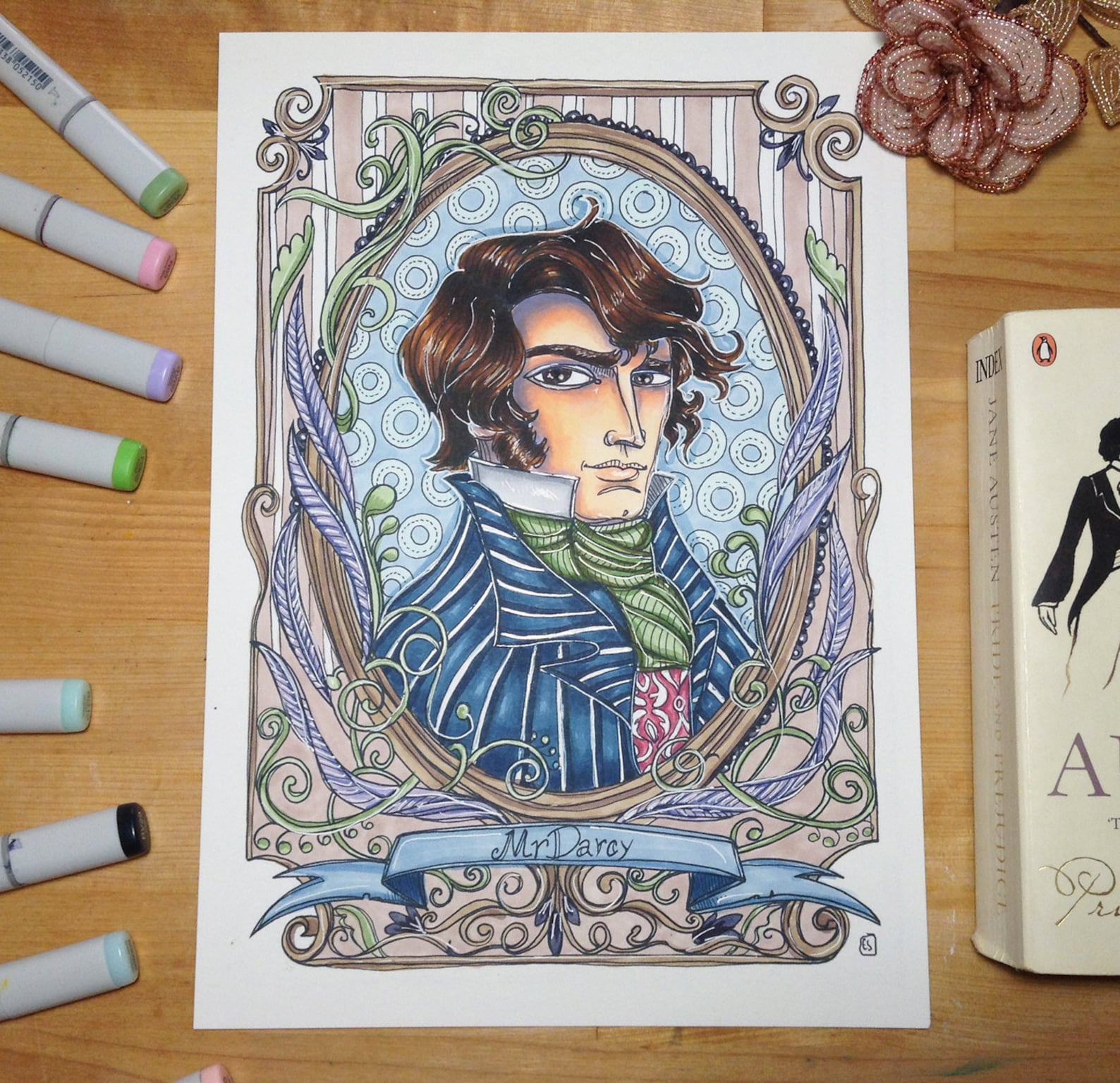 Coloring Page JPG - Pride and Prejudice - Lizzy and Darcy Portraits ...