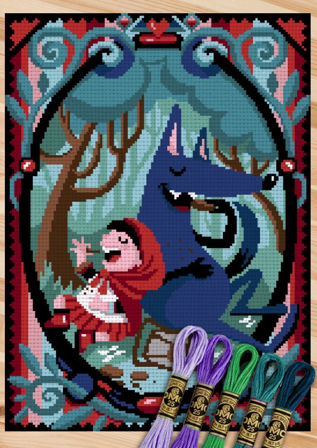 Red Riding Hood and the Wolf Charles Perrault printable | Etsy