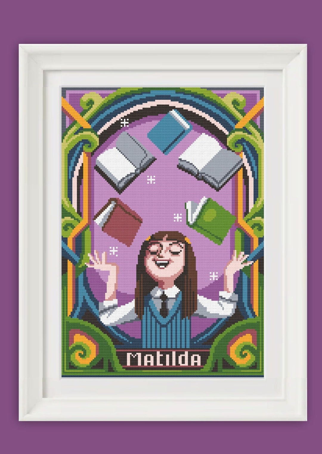 Cross Stitch Pattern PDF - Matilda Portrait - Rohald Dahl - Ready to ...