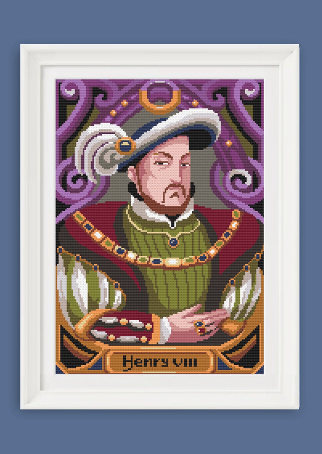 Cross Stitch Pattern PDF - King Henry VIII - Diamond Painting/ DMC ...