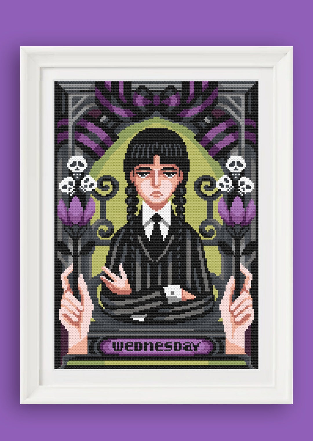 Cross Stitch Pattern PDF - Wednesday Addams Portrait - Ready to ...
