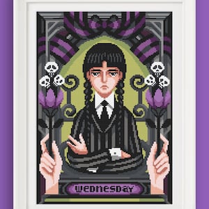 Cross Stitch Pattern PDF - Wednesday Addams Portrait - Ready to ...