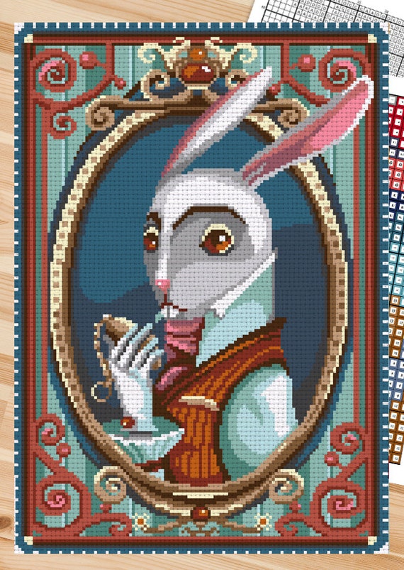 COUNTED STITCH Pattern the White Rabbit Alice in - Etsy