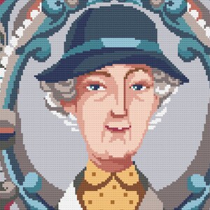 Cross Stitch Pattern - Miss Marple Portrait - Agatha Christie- Ready to ...