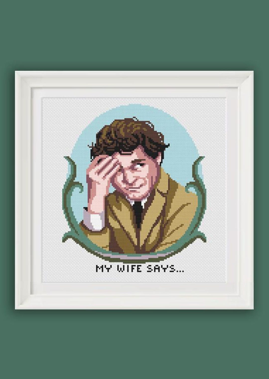 Cross Stitch Pattern - Lieutenant Columbo - Peter Falk Portrait ...