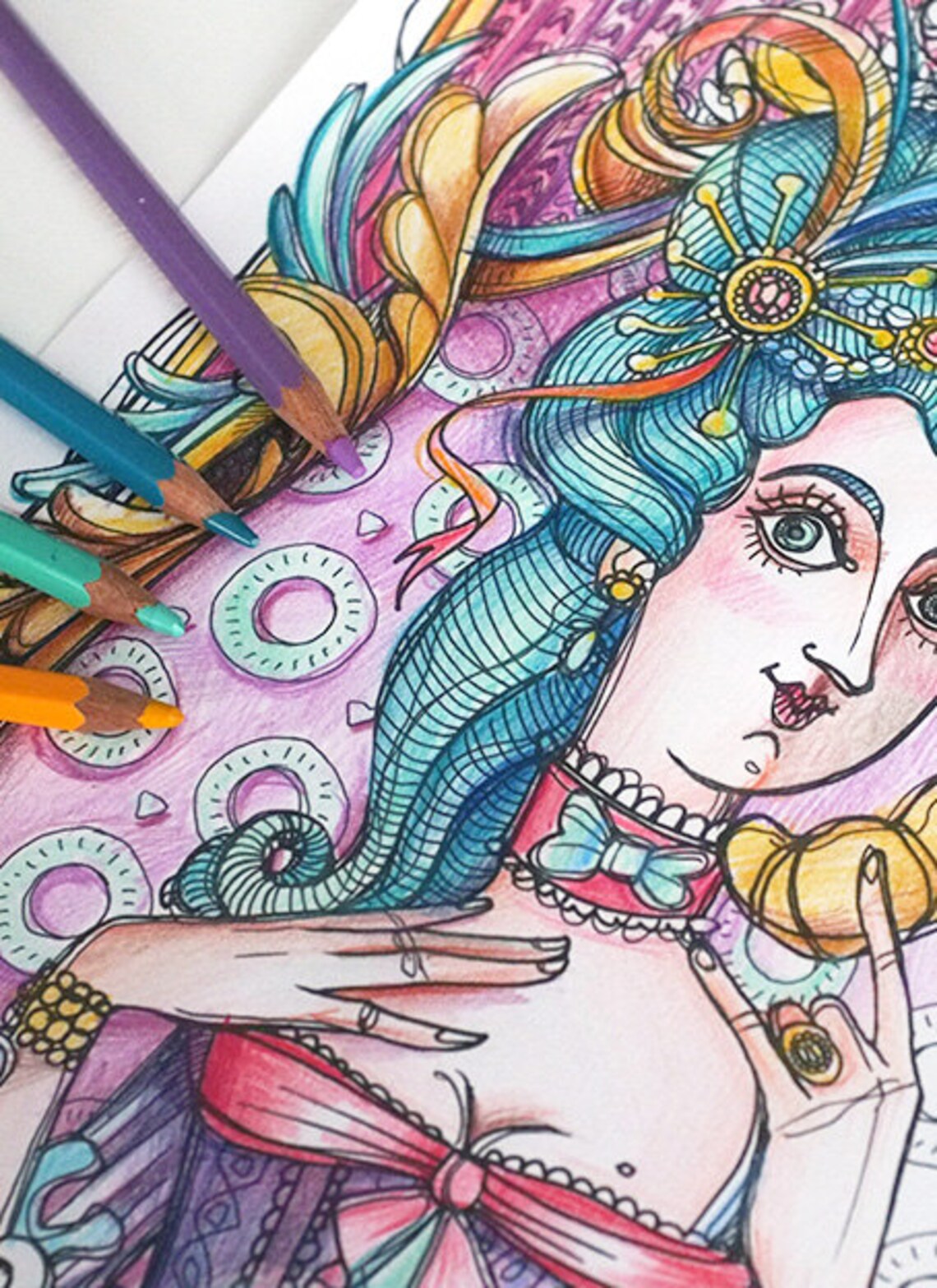 Coloring Page- Marie Antoinette Portrait -PDF Instant Download ...