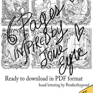 Jane Eyre Coloring Book -6 Pages to Color From Charlotte Bronte ...