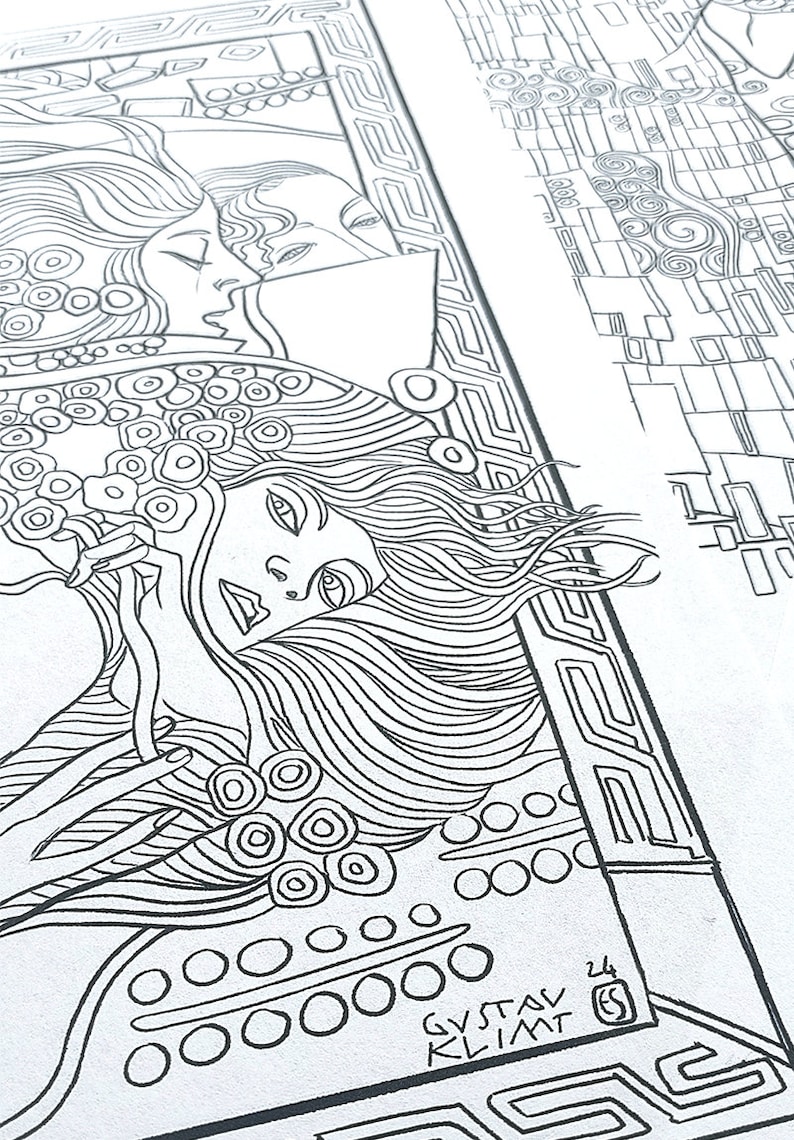 Klimt BUNDLE I - 5 Coloring Pages - Gustav Klimt and Mrs Peggotty ...