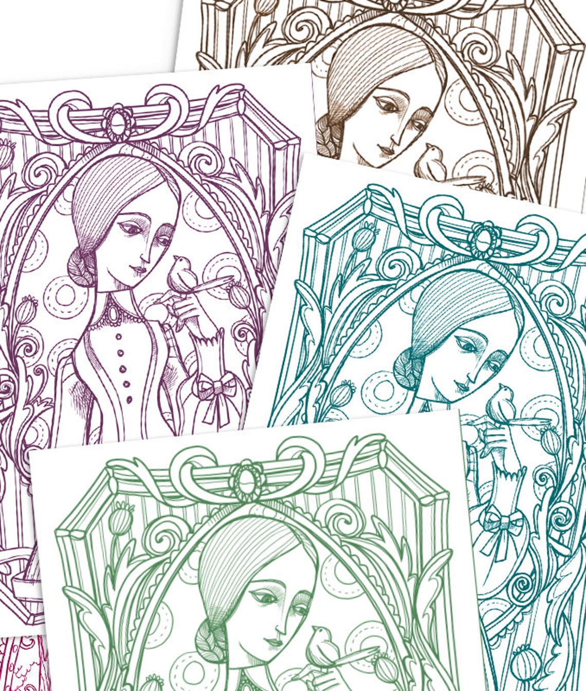 Coloring Page PDF jane Eyre Charlotte Bronte Instant | Etsy