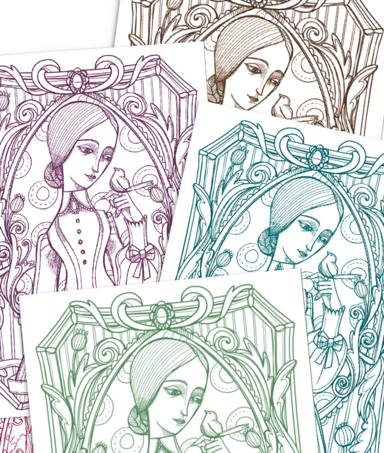 Coloring Page PDF jane Eyre Charlotte Bronte Instant | Etsy