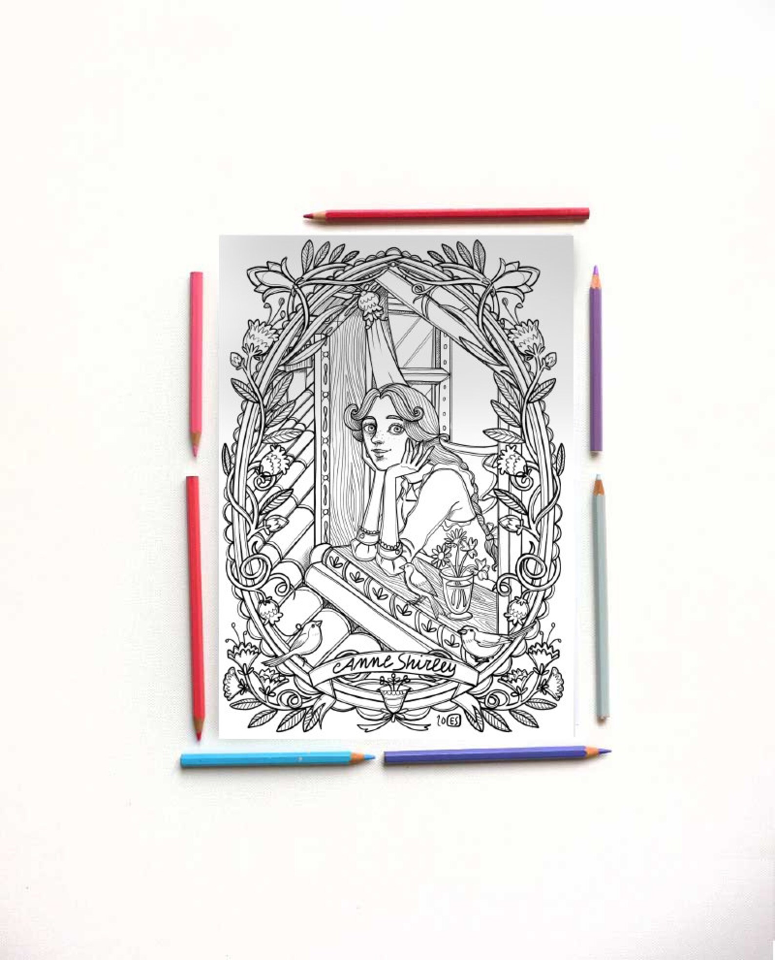 Coloring Page PDF -anne Shirley Coloring Portrait - Lucy Maud ...