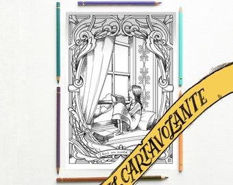 Coloring Page PDF jane Eyre Charlotte Bronte Instant Download Art ...