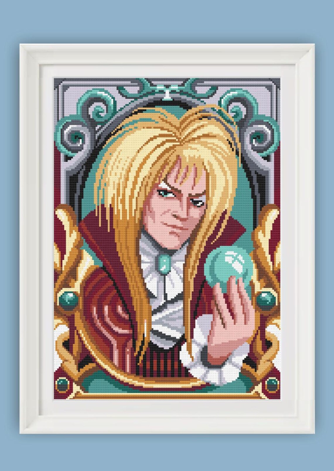 Cross Stitch Pattern - David Bowie - Labyrinth - Jareth King of Goblins ...