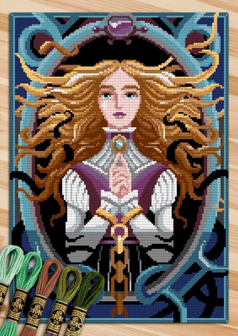 Gothic Cross Stitch Pattern Edgar Allan Poe Annabel Lee - Etsy