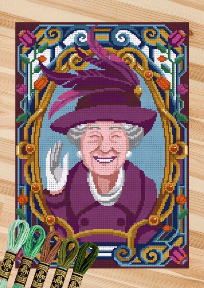 Counted Stitch Pattern queen Elizabeth II Portrait PDF - Etsy