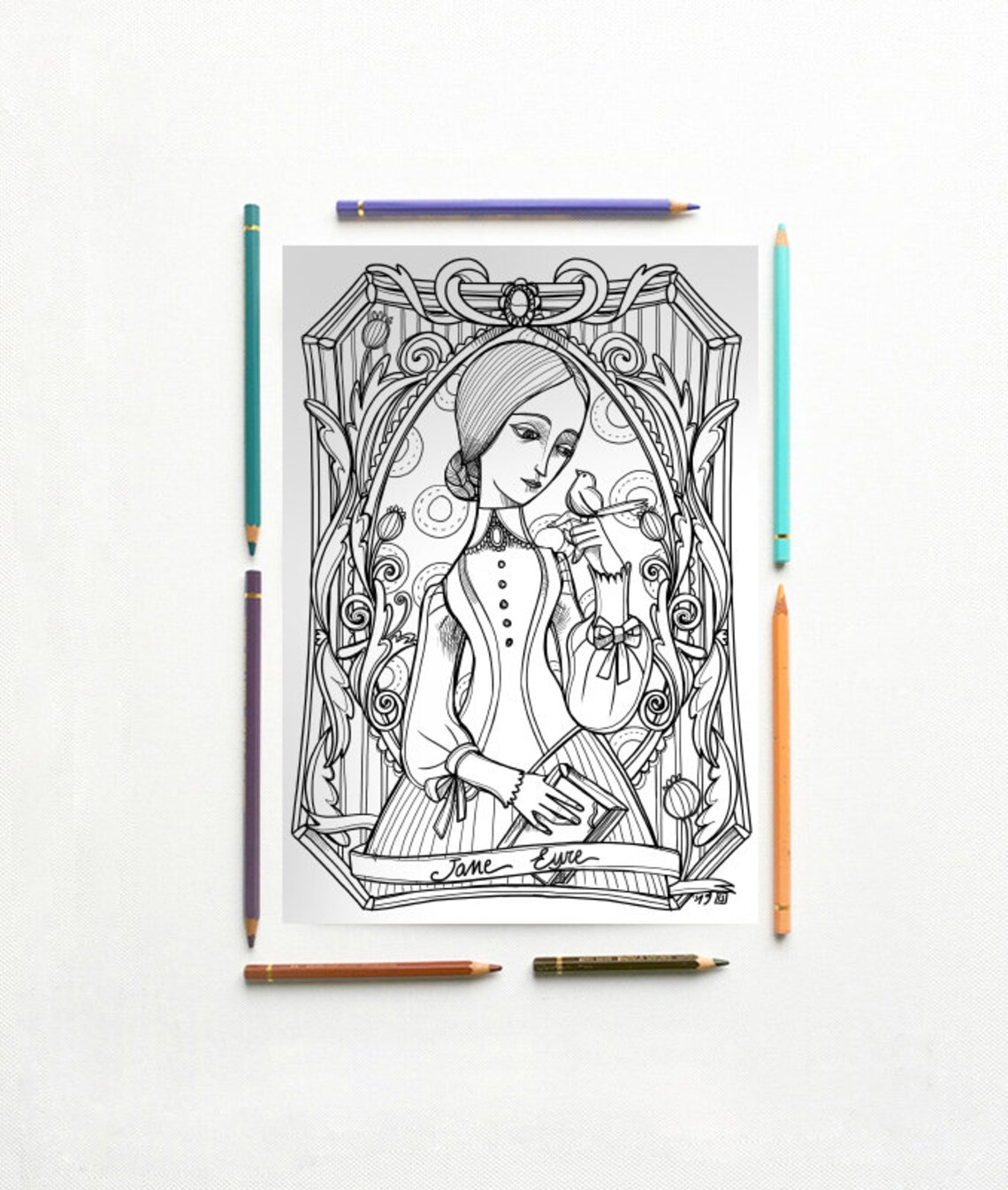 Coloring Page PDF -jane Eyre - Charlotte Bronte - Instant Download ...