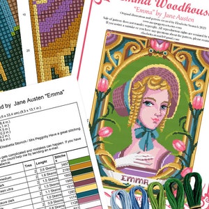 Emma Woodhouse Cross Stitch Pattern - Emma - Jane Austen - Ready to ...
