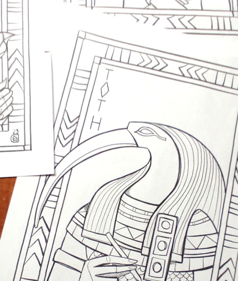 COLORING BOOK - Egyptian Deities - 9 Pages Inspired by Ancient Egyptian ...