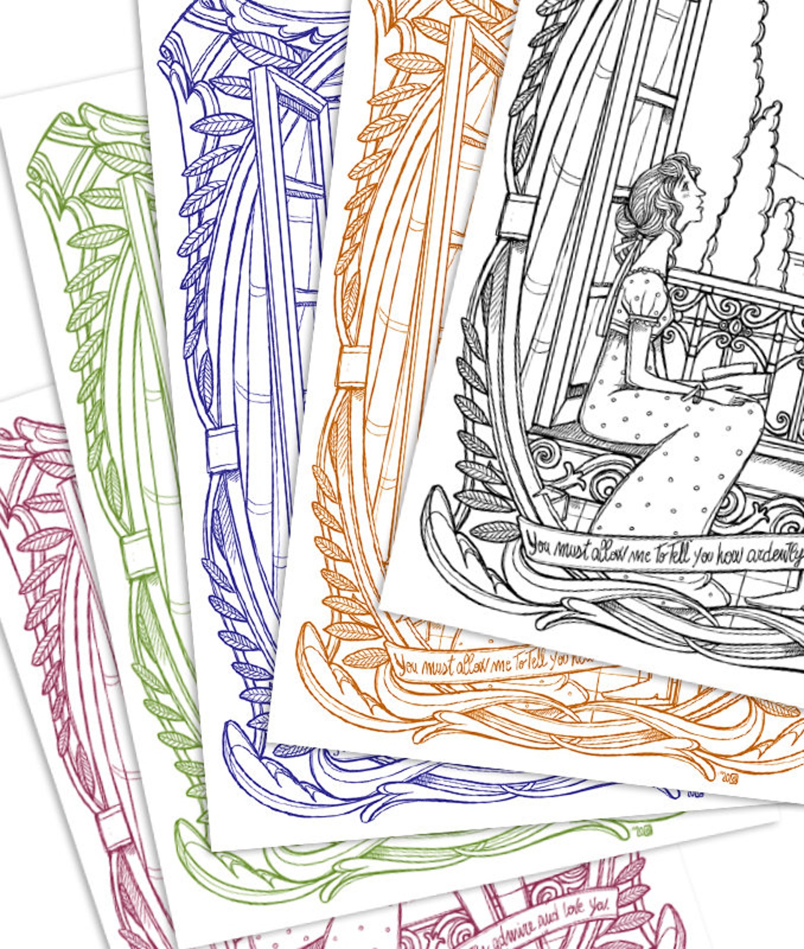 Coloring Page- Pride and Prejudice - Mr Darcy's Declaration of His Love ...