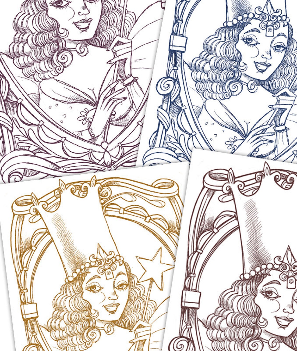 Oz Glinda Coloring Page PDF the Wonderful Wizard of Oz - Etsy