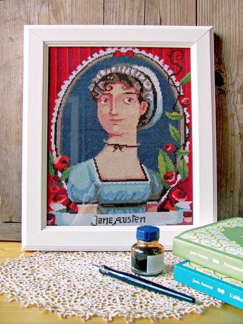 COUNTED STITCH pattern Jane Austen portrait PDF Instant | Etsy