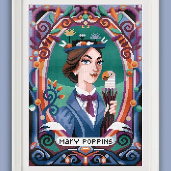 Mary Poppins Cross Stitch Pattern - Etsy