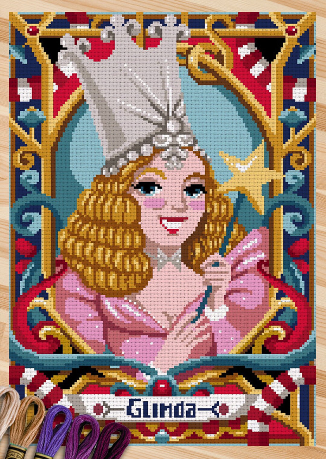 Counted Stitch Pattern the Wizard of Oz Glinda the Good Witch of the ...