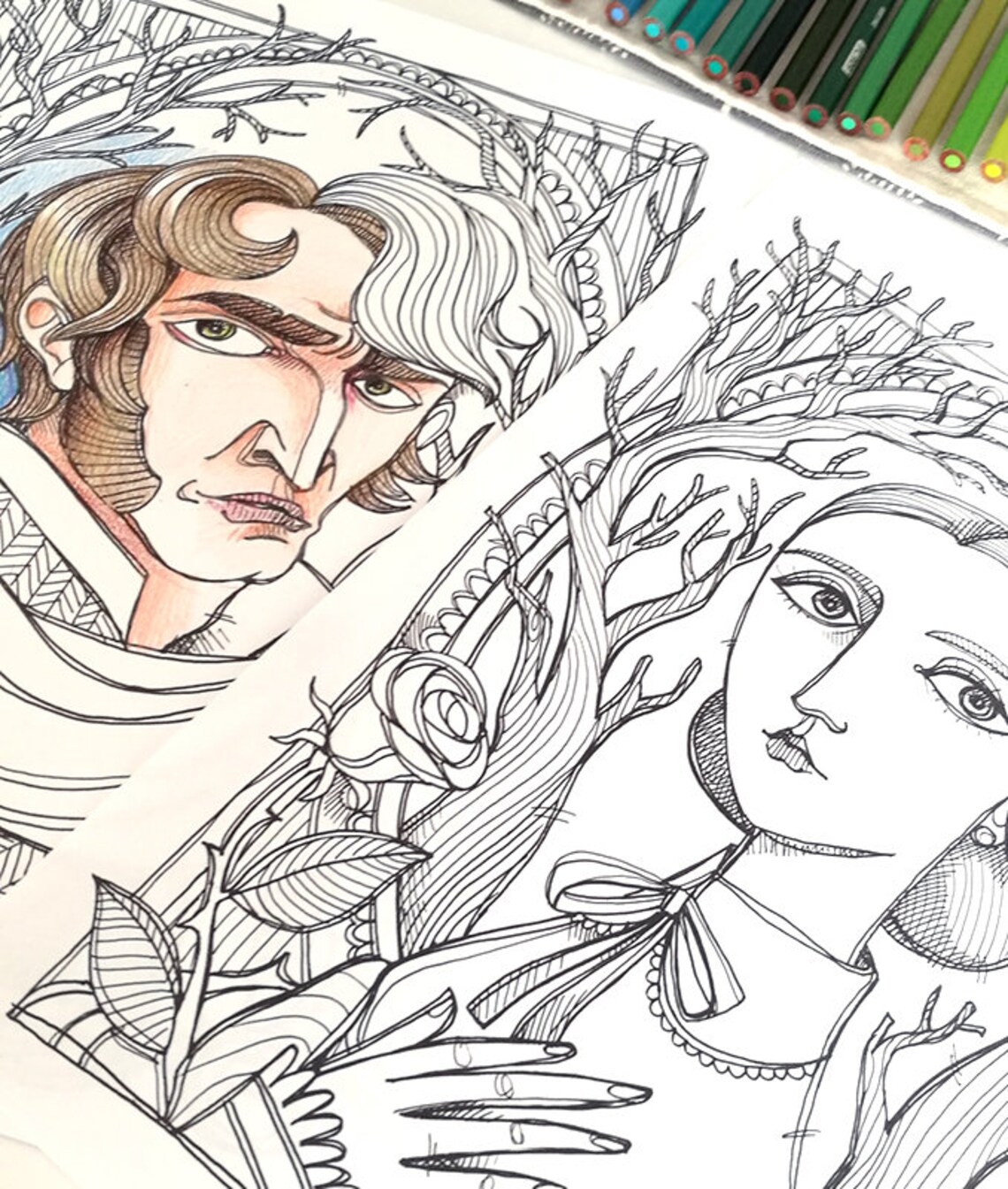 2 Coloring Pages PDF -jane Eyre and Mr Rochester - Jane Eyre Charlotte ...