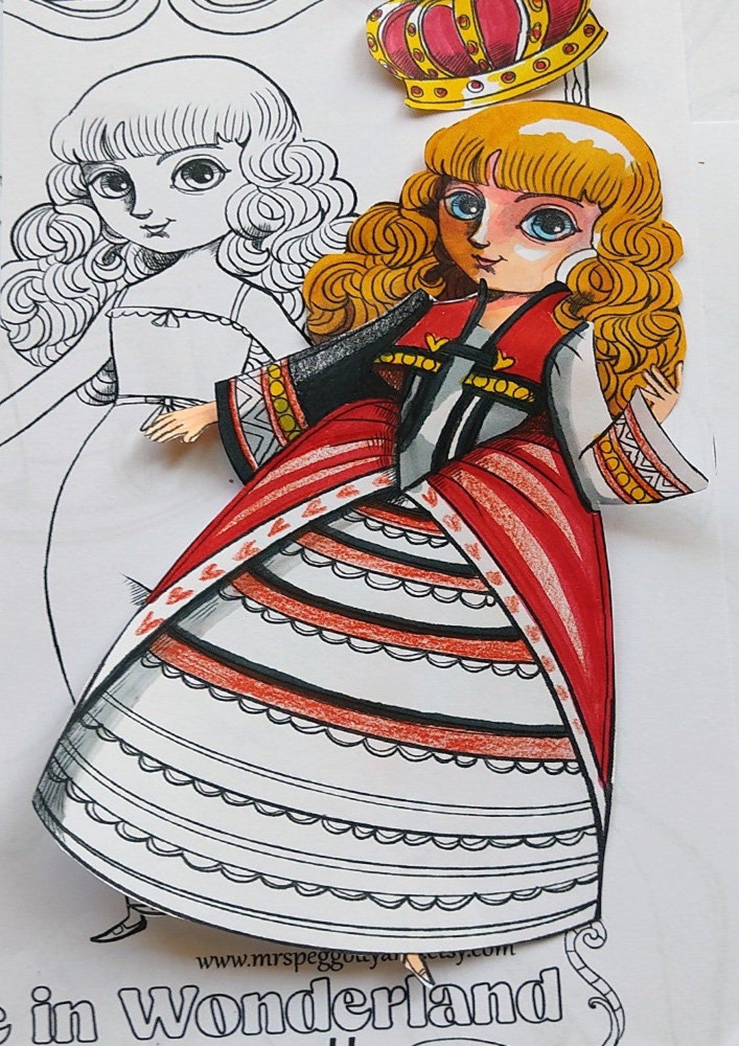 Alice Paper Doll Coloring Pages - Alice in Wonderland - Alice Paper ...