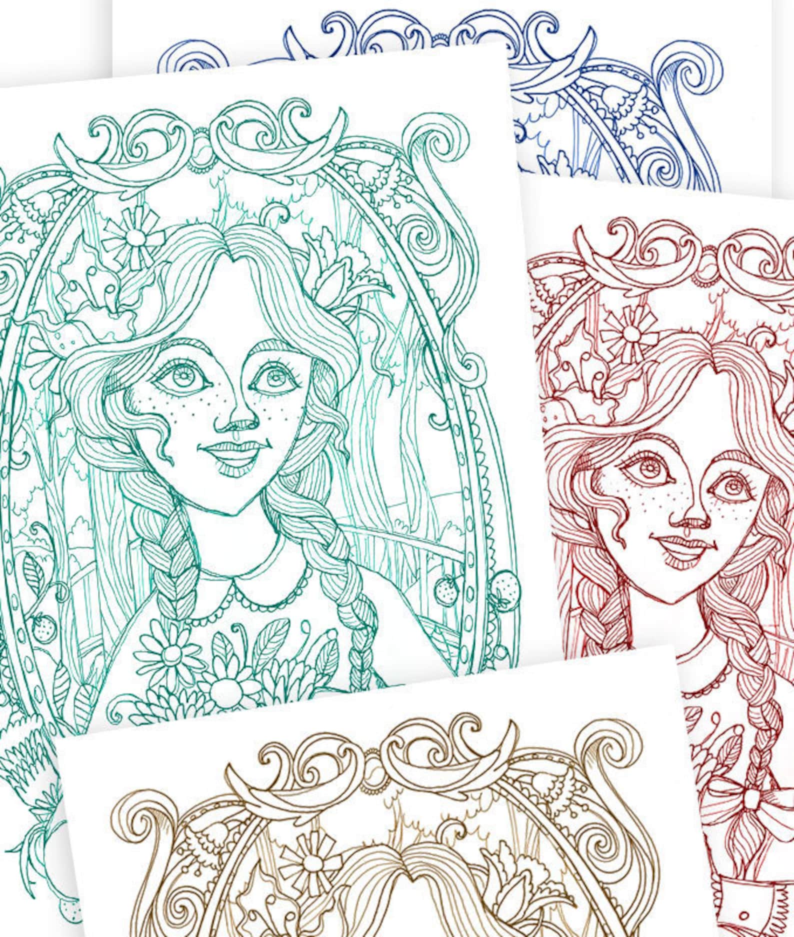 Coloring Page PDF -anne Shirley Coloring Portrait - Lucy Maud ...