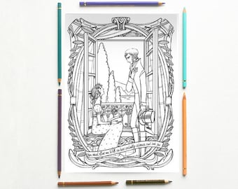 Coloring Page- Pride and Prejudice - Mr Darcy's Declaration of His Love ...